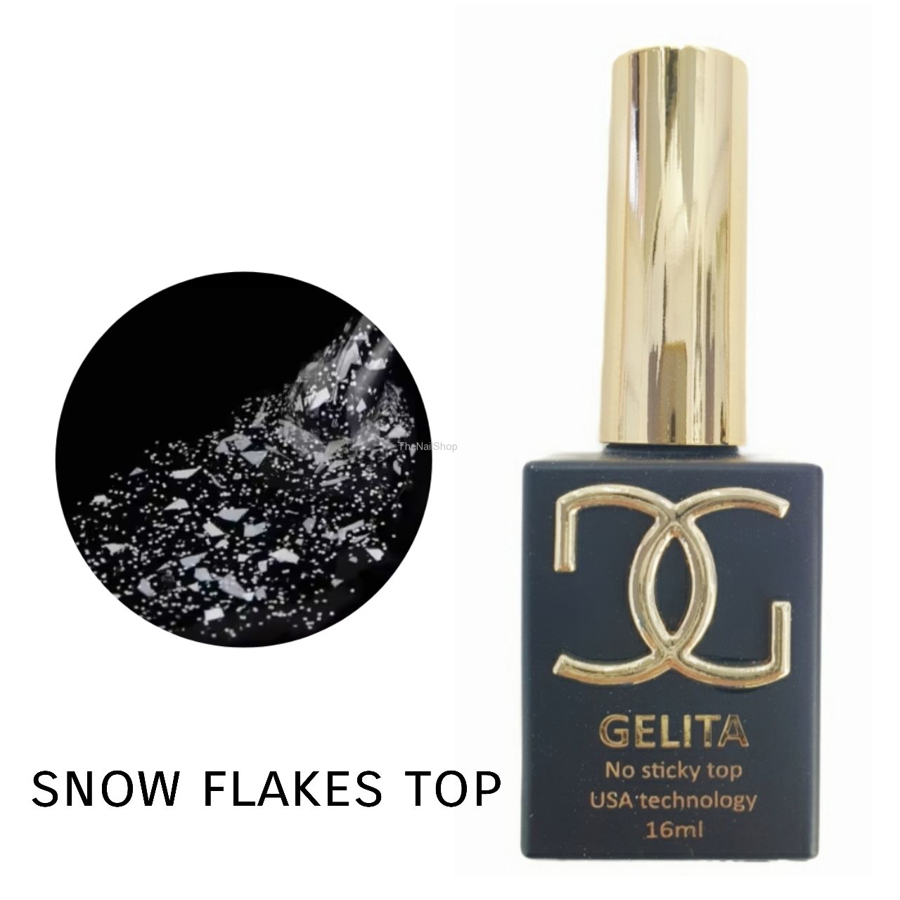 טופ פתיתי שלג ג'ליטה GELITA Snow flakes top | טופ לק ג'ל | לק גל | נייל שופ